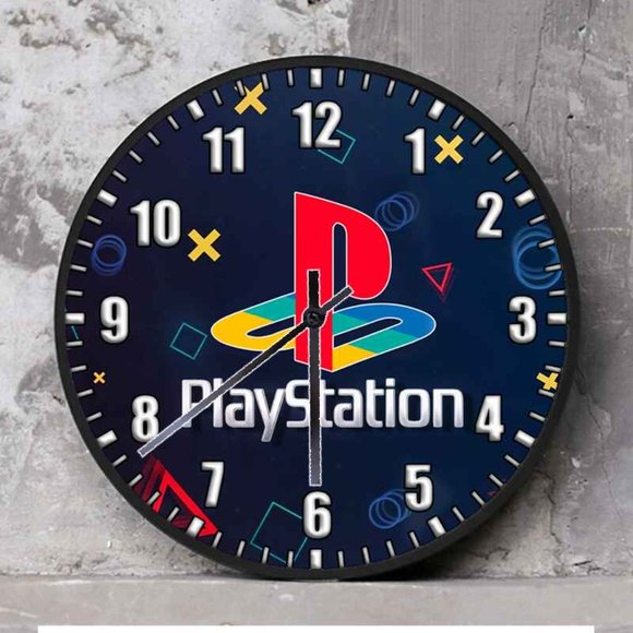 Clock | Wall Decor | Playstation Logo Wall Clock Gaming Room Decor ...